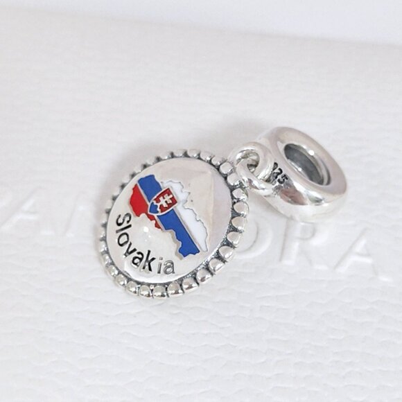Pandora | Jewelry | Pandora Slovakia Flag Map Dangle Charm Travel ...